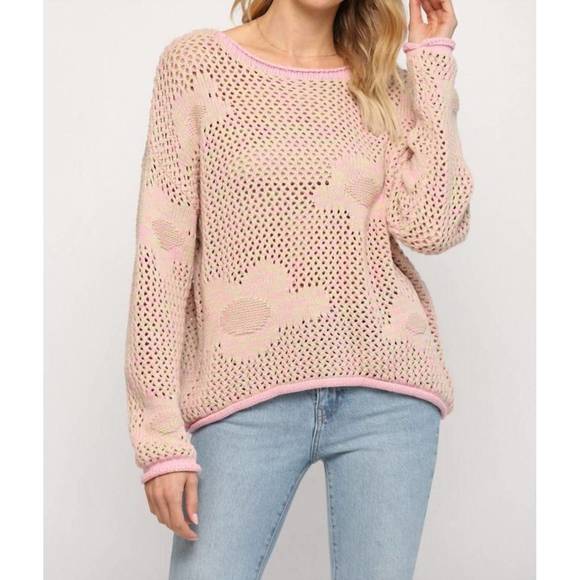 Fate | Sweaters | New Fate Floral Pattern Open Knitted Sweater In Baby ...